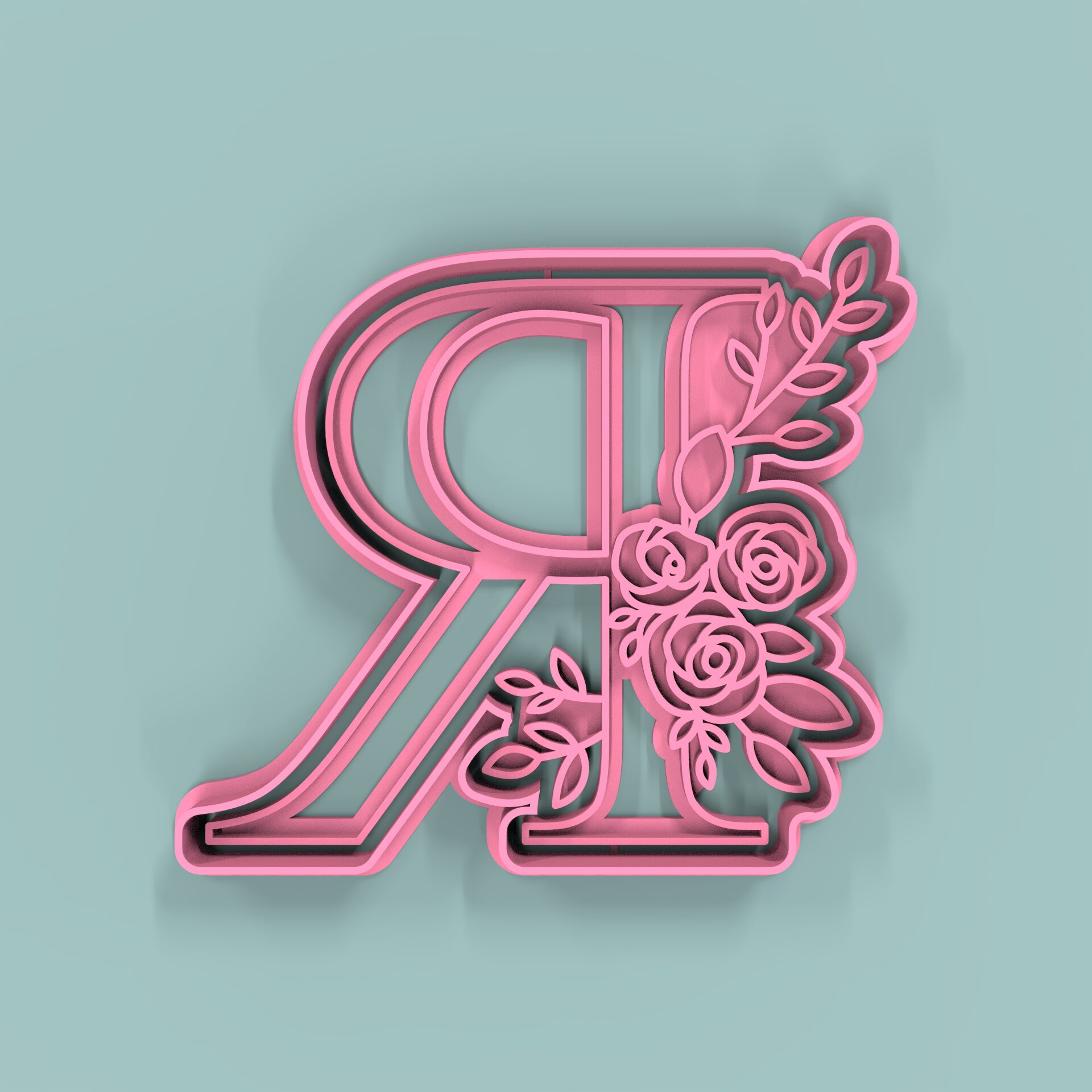 Letra R Flores – Kuki3D