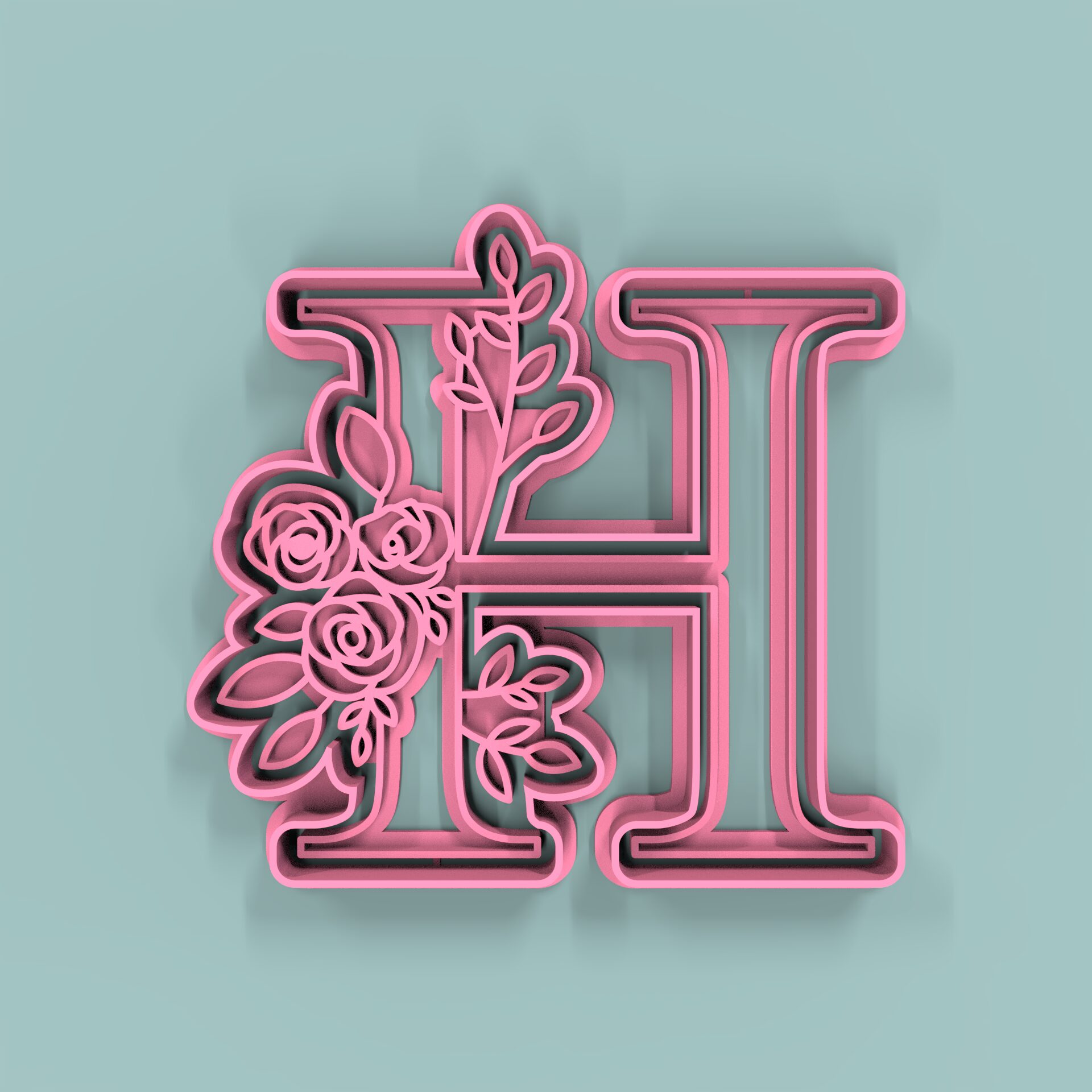 Letra H Flores – Kuki3D
