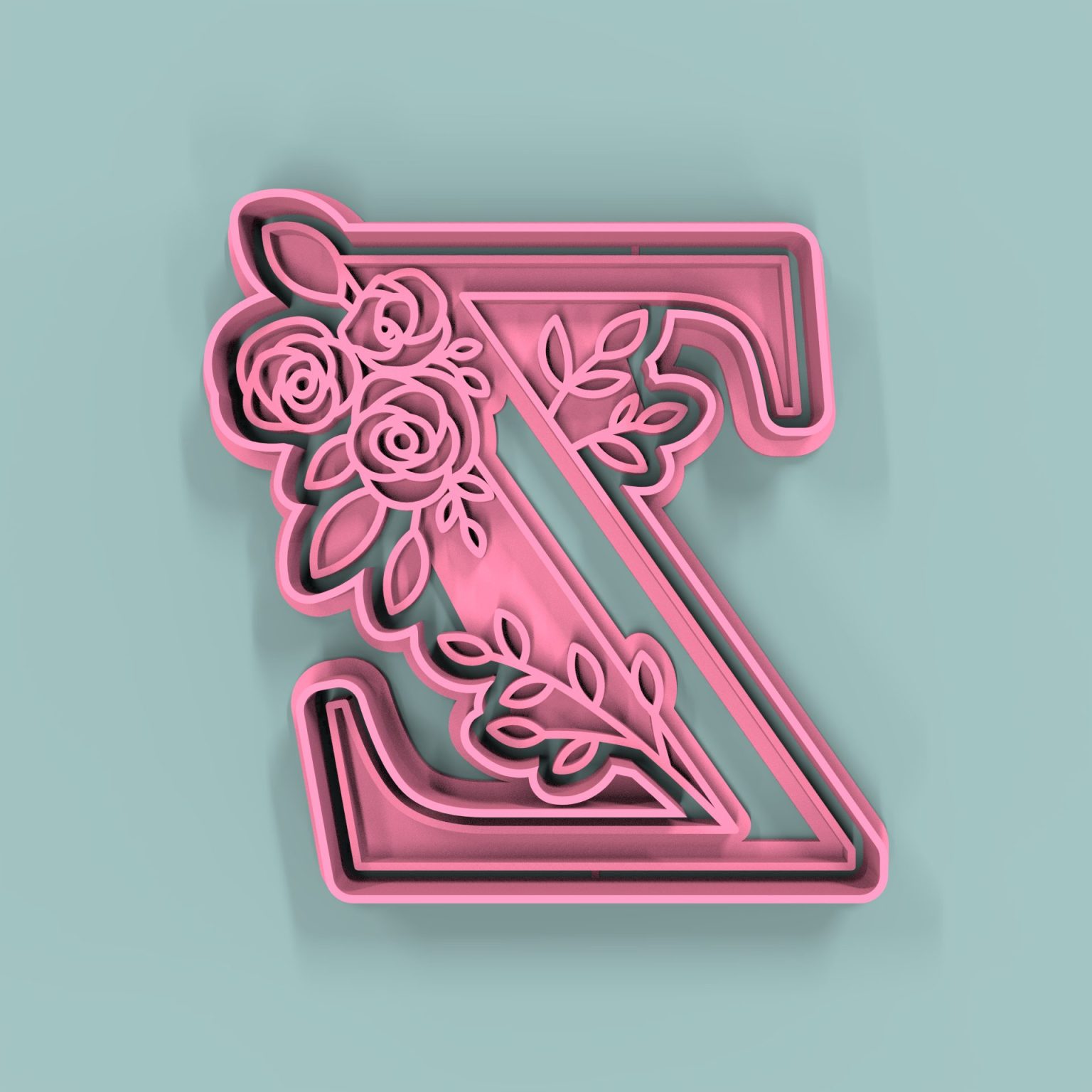Letra Z Flores 9cm – Kuki3D