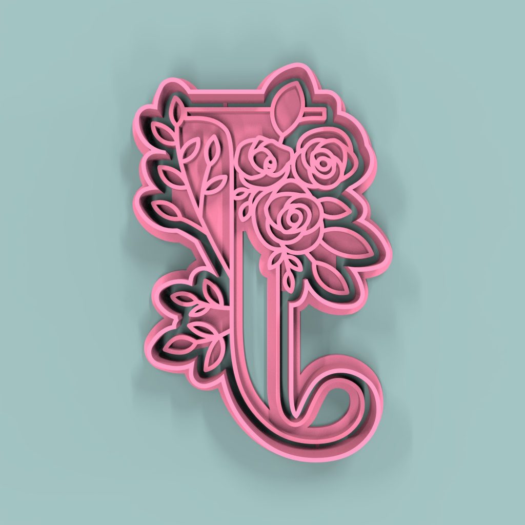 Letra J Flores 9cm – Kuki3D